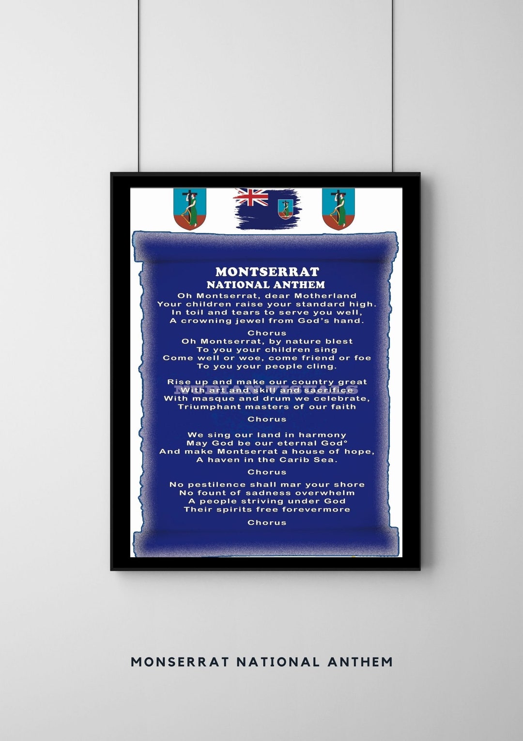 Montserrat National Anthem Poster - A3 Size - Etsy