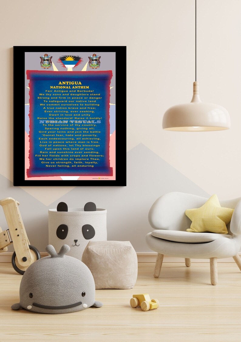 Antigua National Anthem Poster - A3 Size - Etsy