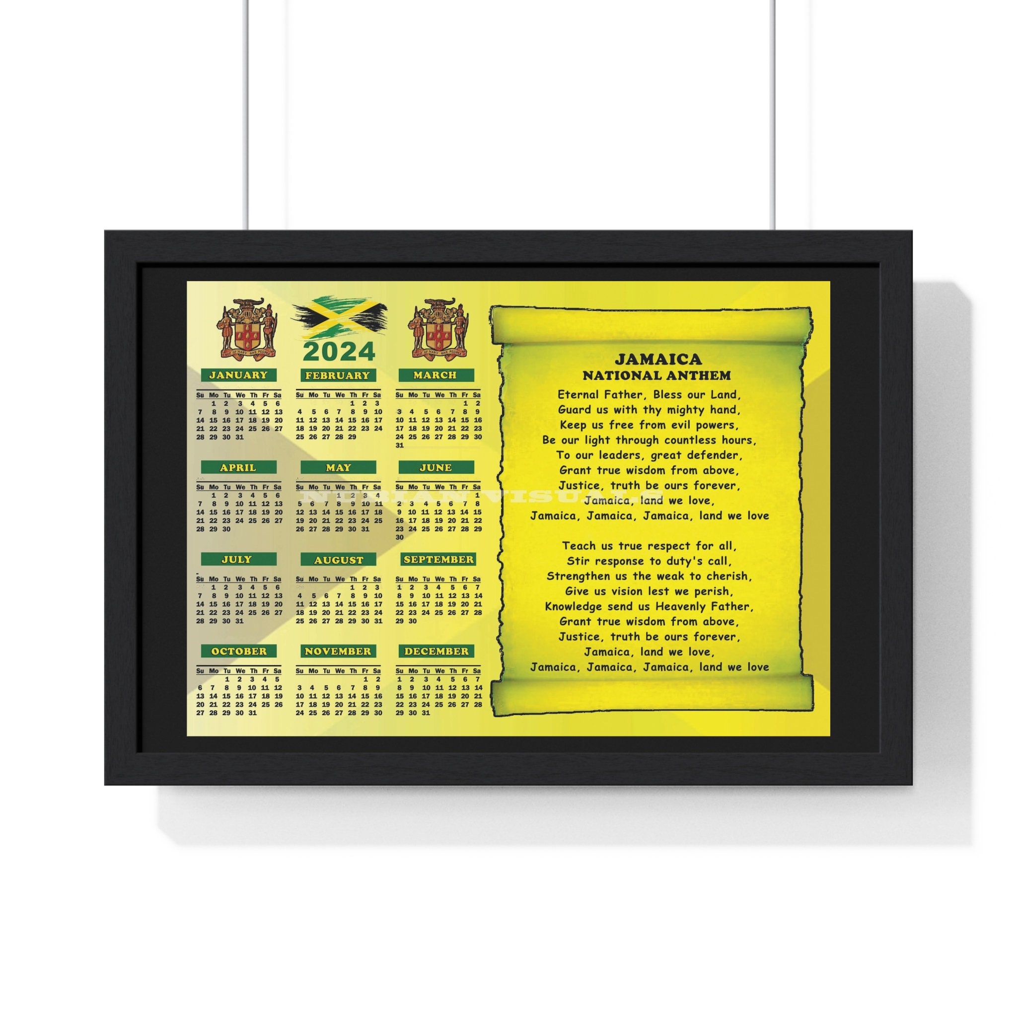 Jamaica National Anthem A3 2024 Calendar Premium Framed Artwork - Etsy