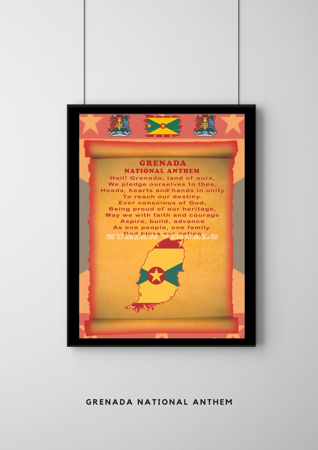 Grenada National Anthem Poster - A3 Size - Etsy UK