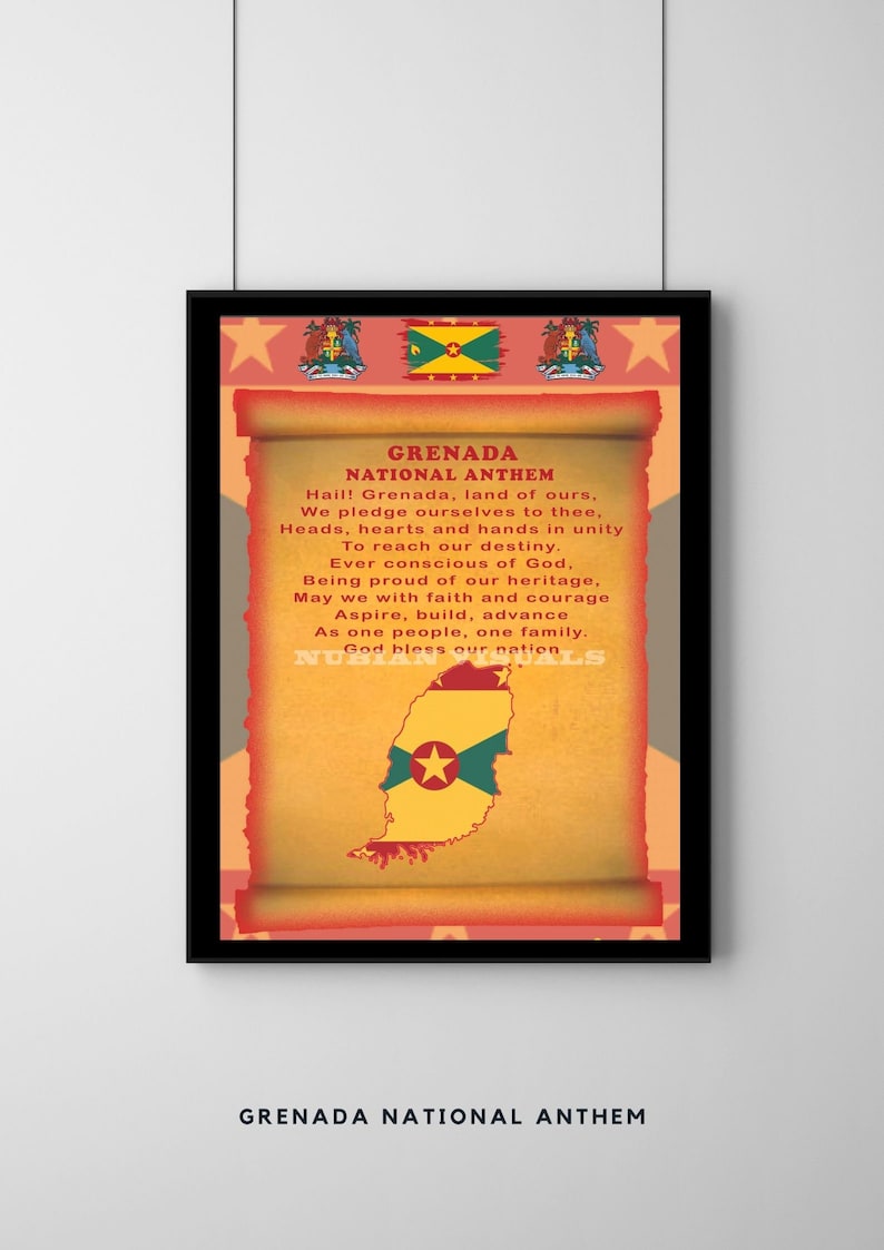 Grenada National Anthem Poster - A3 Size - Etsy