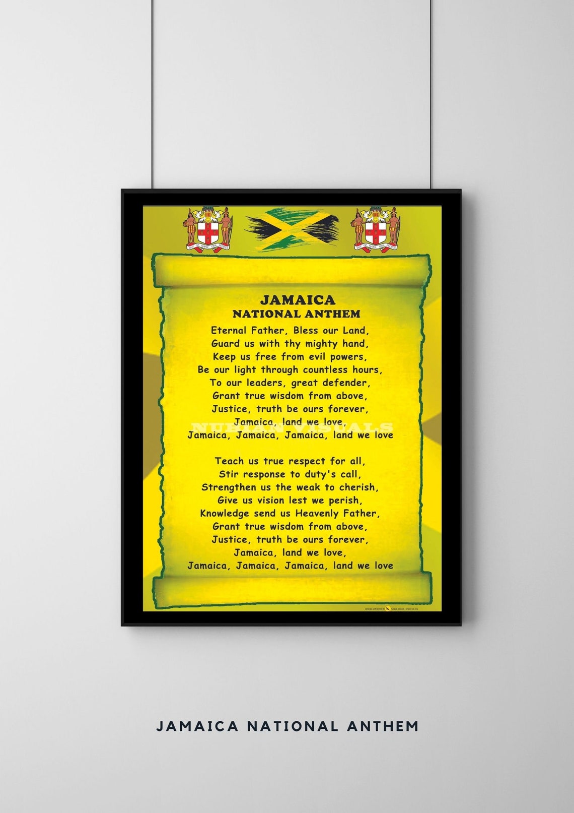 Jamaica National Anthem Poster - A3 Size - Etsy
