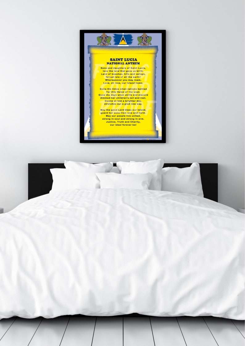 St. Lucia National Anthem Poster - A3 Size - Etsy