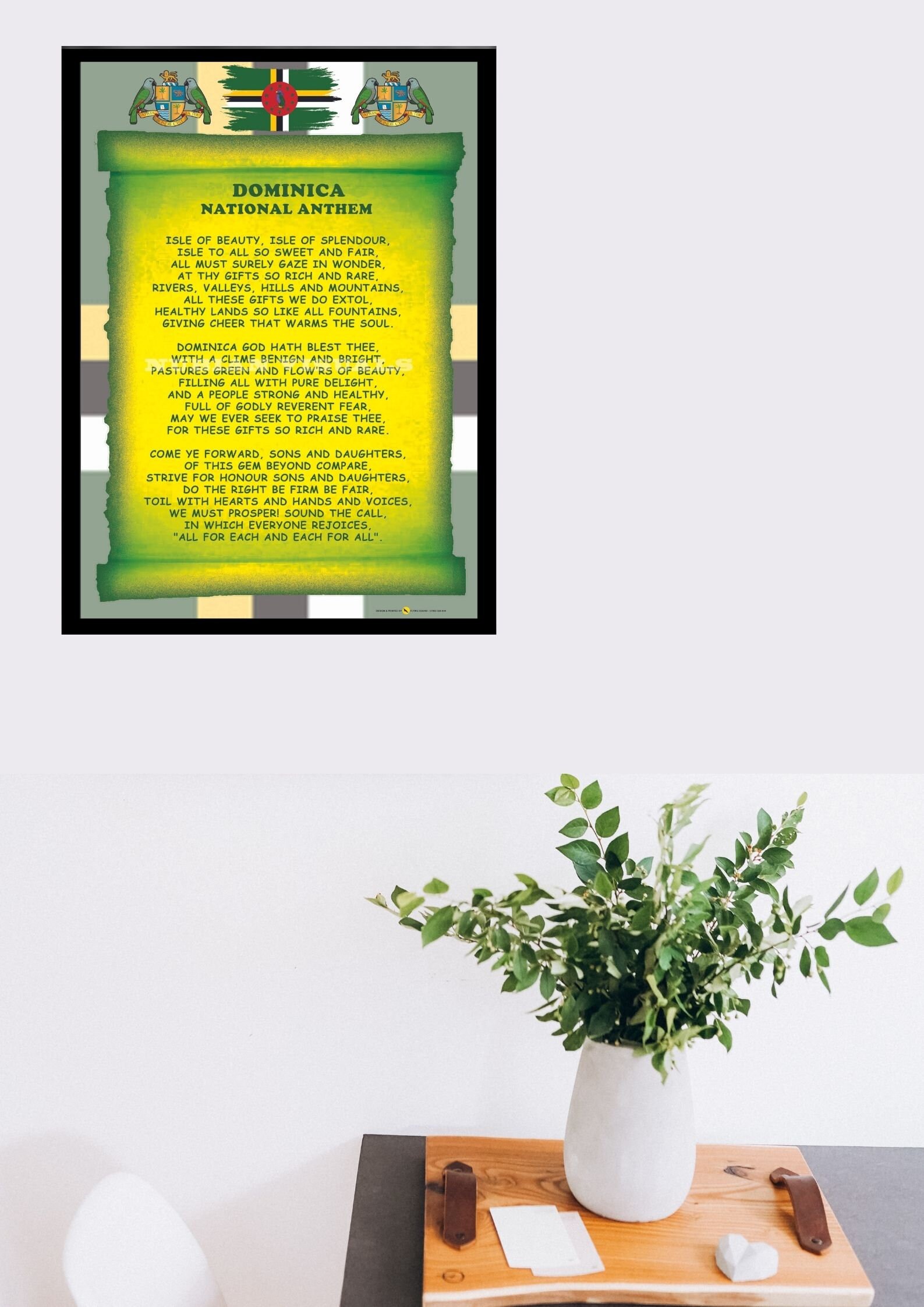 Dominica National Anthem Poster - A3 Size - Etsy