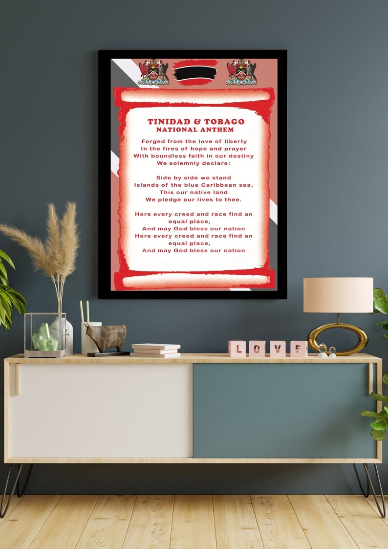 Trinidad National Anthem Poster - A3 Size - Etsy