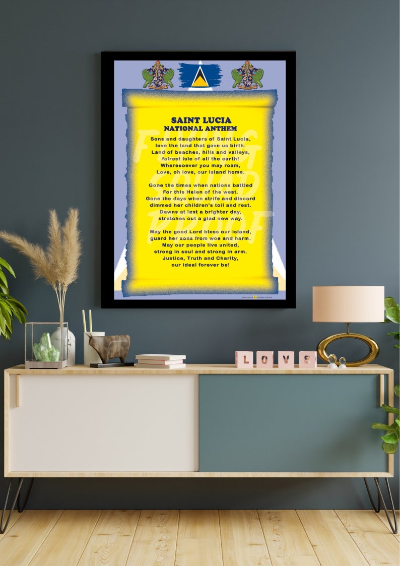 St. Lucia National Anthem Poster - A3 Size - Etsy