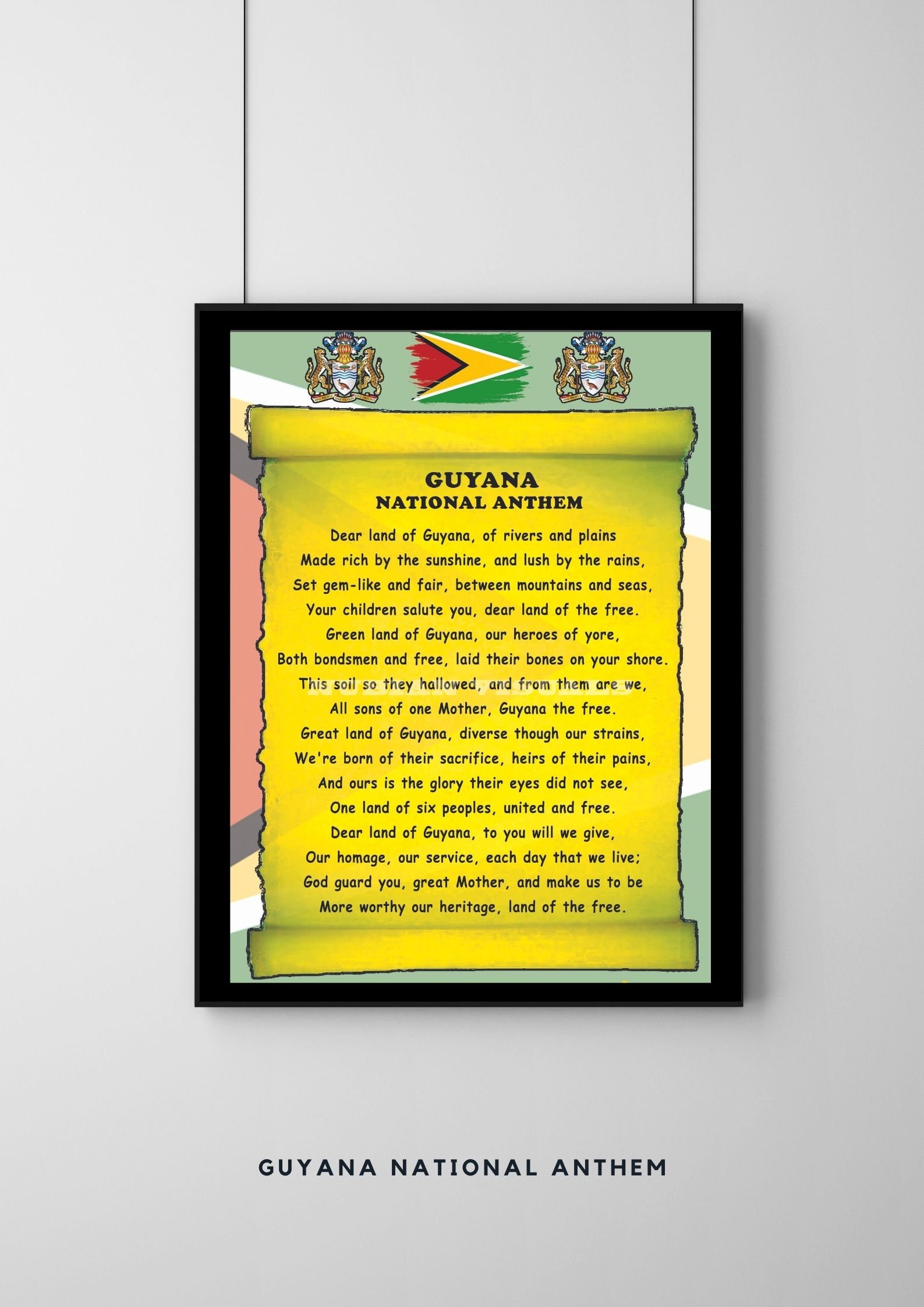 Guyana National Anthem Poster - A3 Size - Etsy
