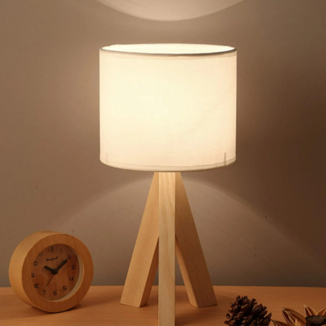 Wood Table Lamp Mid Century Modern Table Light Bedside Lamp Desk Light ...