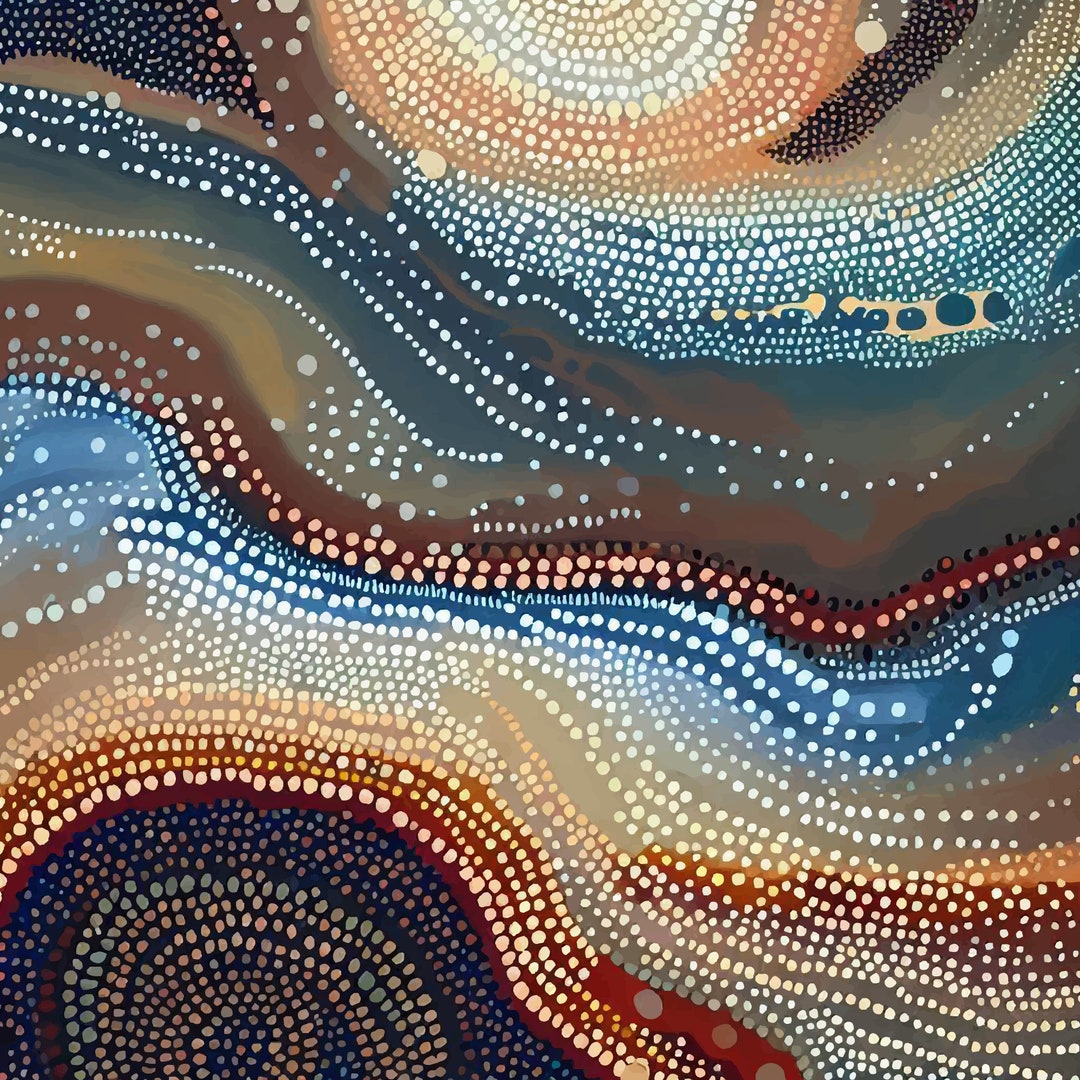 Aboriginal Art - Abstract Rivers Edge - Etsy Australia
