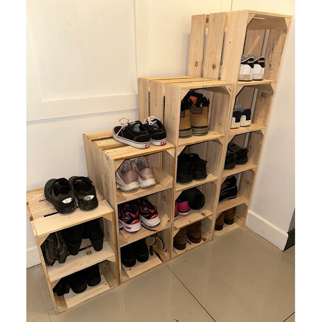 Wooden Multi-box Shoe Storage Cupboard Rustic Pallet Style - Etsy