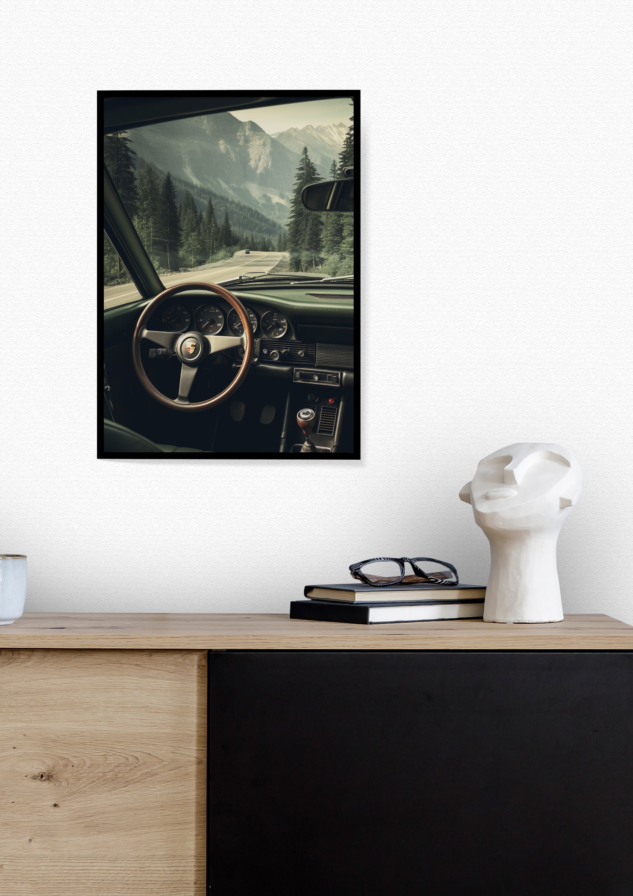 Retro Interior Porsche 911 Print, Wall Art Print, Gifted Poster, Office ...