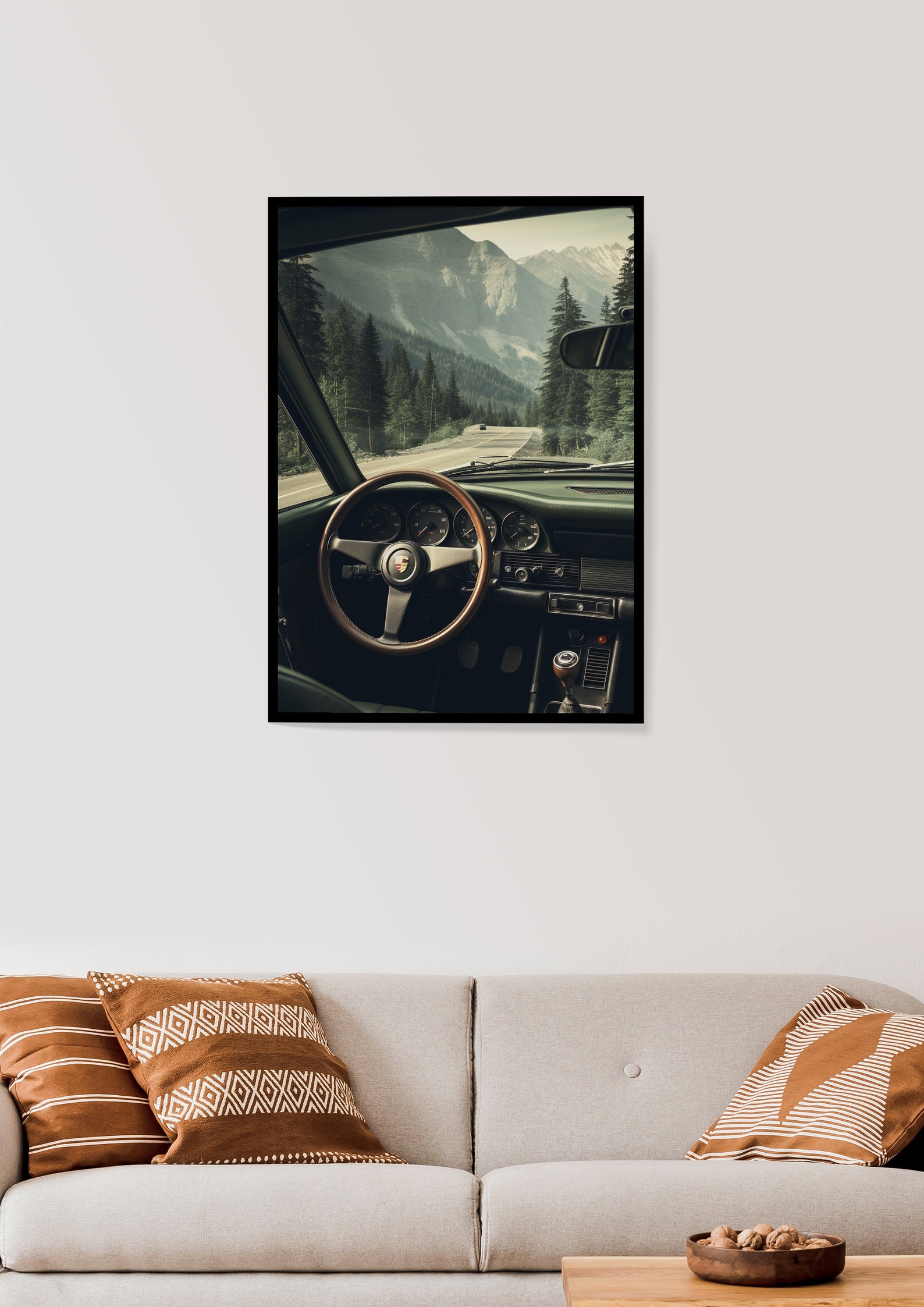 Retro Interior Porsche 911 Print, Wall Art Print, Gifted Poster, Office ...