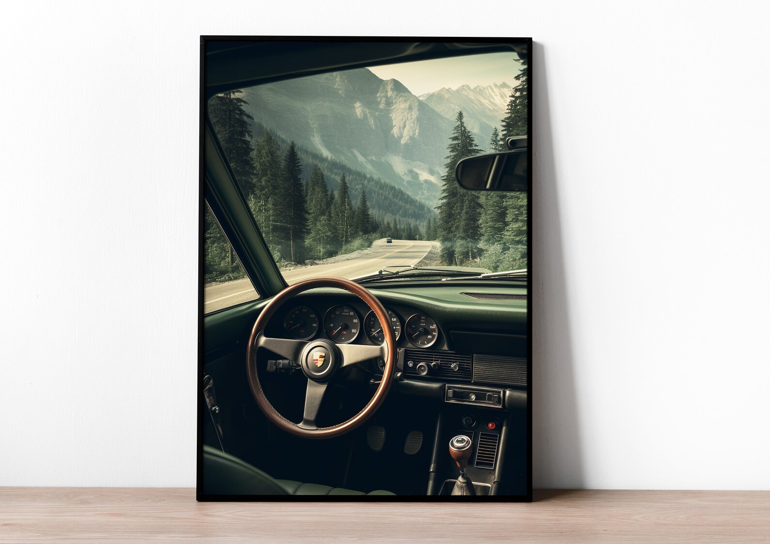 Retro Interior Porsche 911 Print, Wall Art Print, Gifted Poster, Office ...