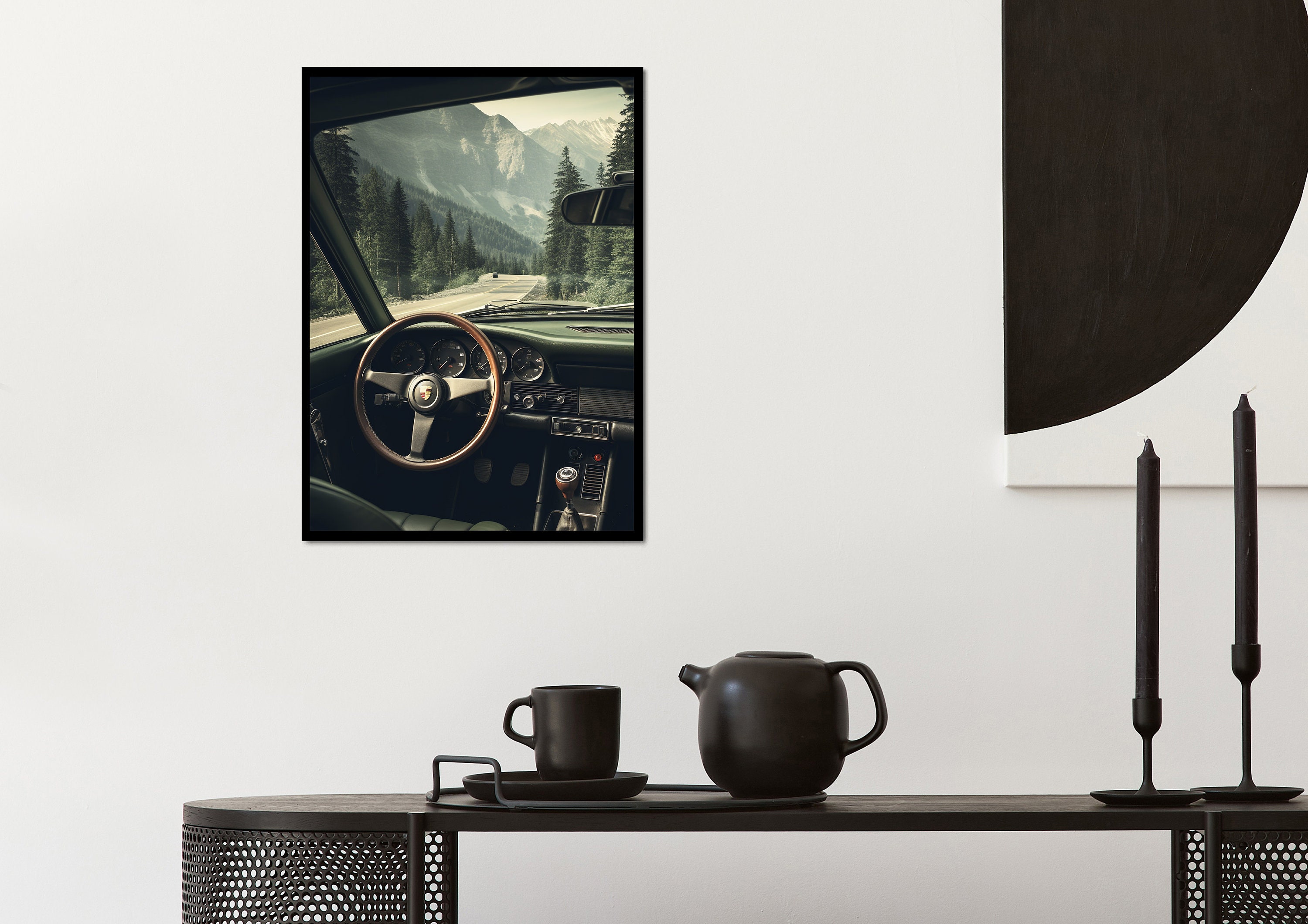 Retro Interior Porsche 911 Print, Wall Art Print, Gifted Poster, Office ...