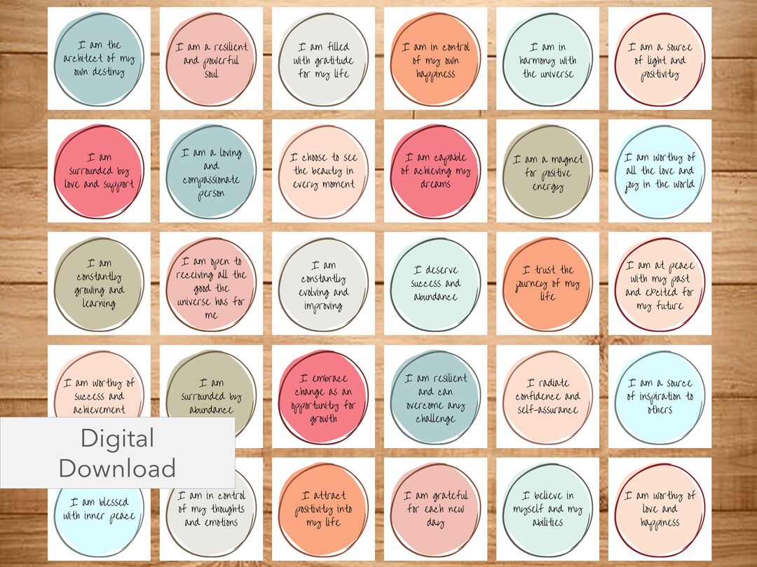Positive Affirmation Cards *DIGITAL DOWNLOAD* - Etsy
