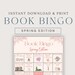 Spring Book Bingo | Printable TBR Reading Challenge | Spring-themed ...