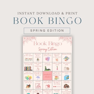 Spring Book Bingo | Printable TBR Reading Challenge | Spring-themed ...