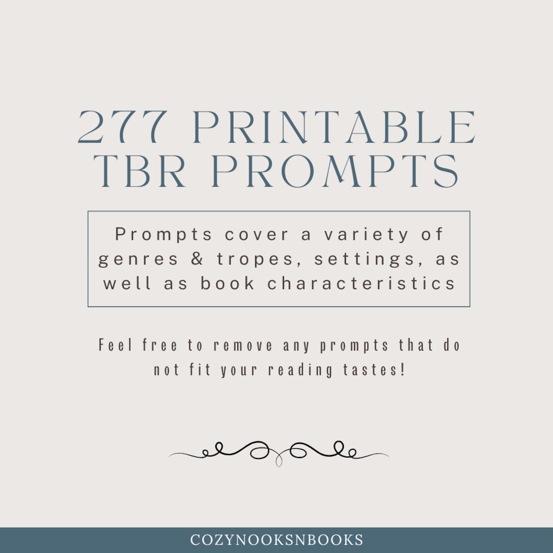 Printable TBR Prompts | PDF Instant Download | Reading Challenge ...