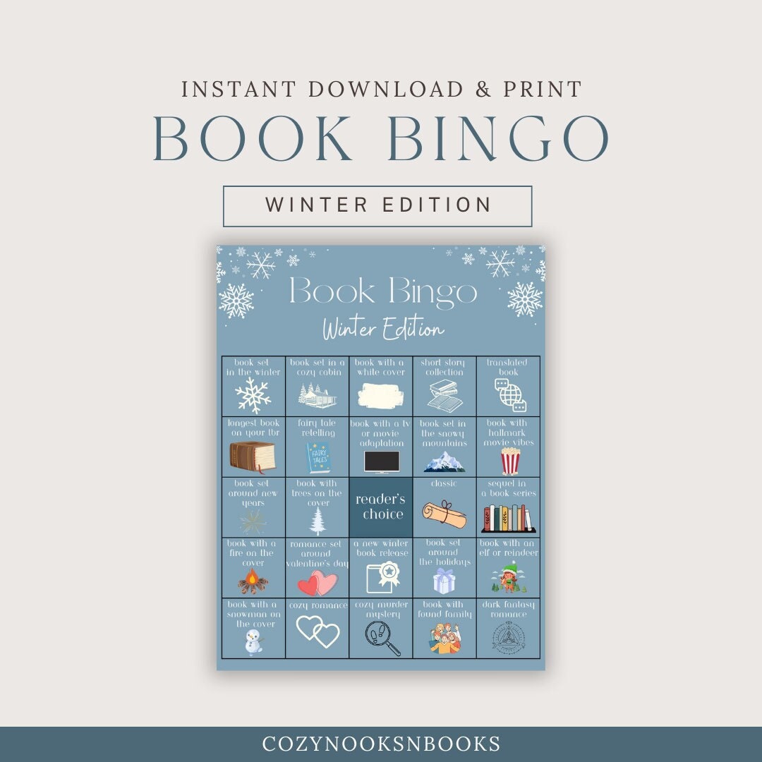 Winter Book Bingo | Printable TBR Reading Challenge | Winter-themed ...