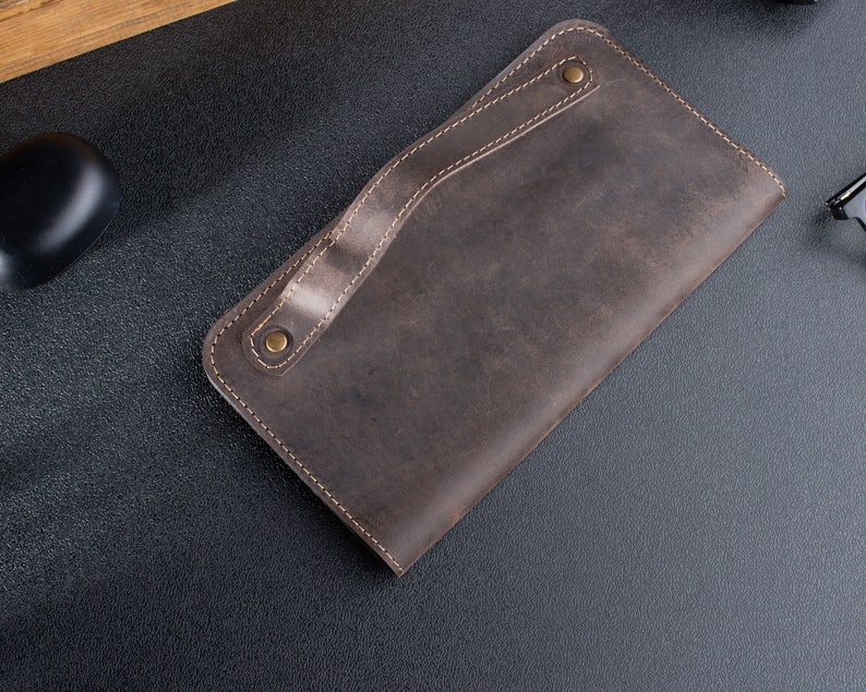 Custom Long Leather Wallet, Personalized Men's Coat Wallet, Christmas ...