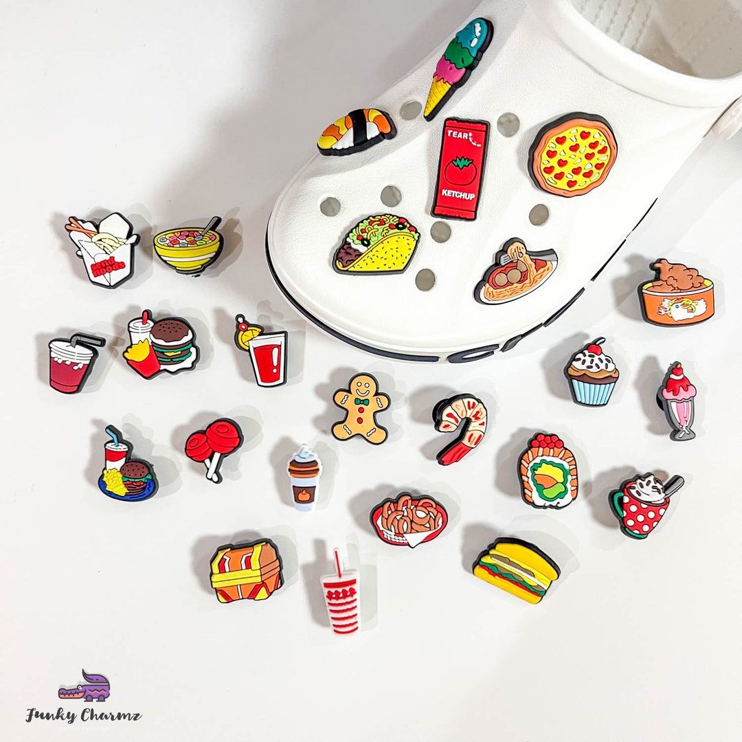 Burger Fries Taco Charms Ice Cream Pizza Crocs Charms Jibbitz for Crocs ...