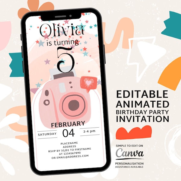 Birthday Invitation Selfie - Etsy