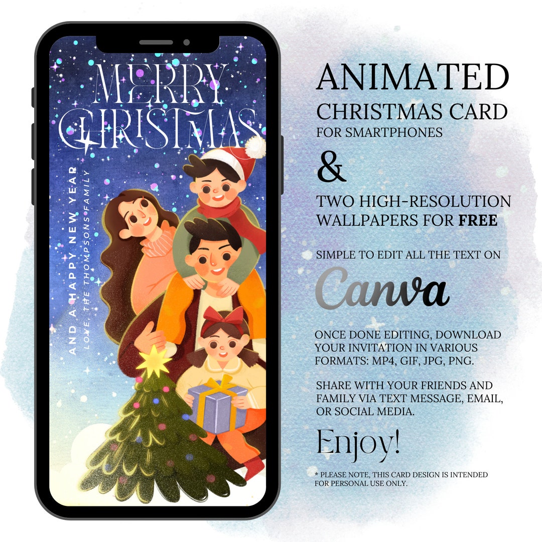 ANIMATED CHRISTMAS CARD Personalised Video Christmas Card - Etsy