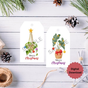Printable Christmas Gift Tags Template House Plant Christmas Gift Tags ...