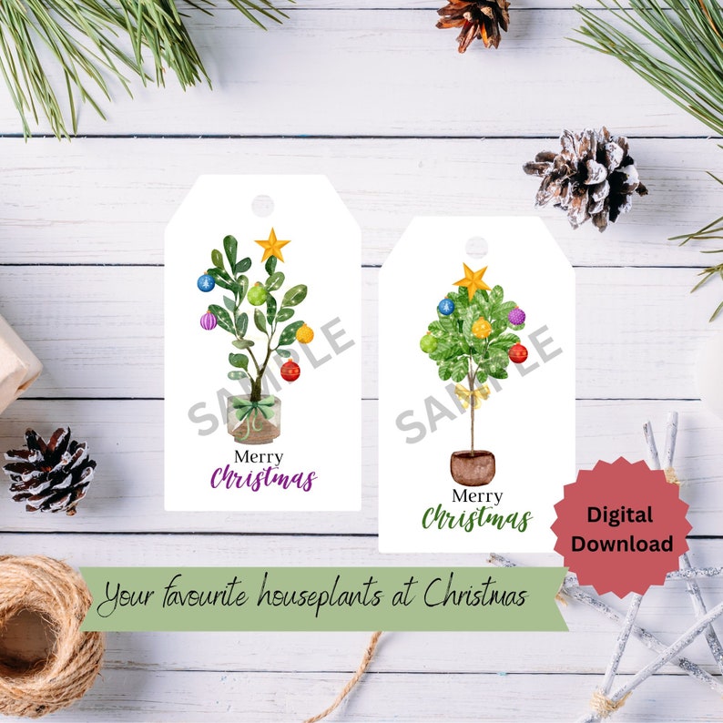 Printable Christmas Gift Tags Template House Plant Christmas Gift Tags ...