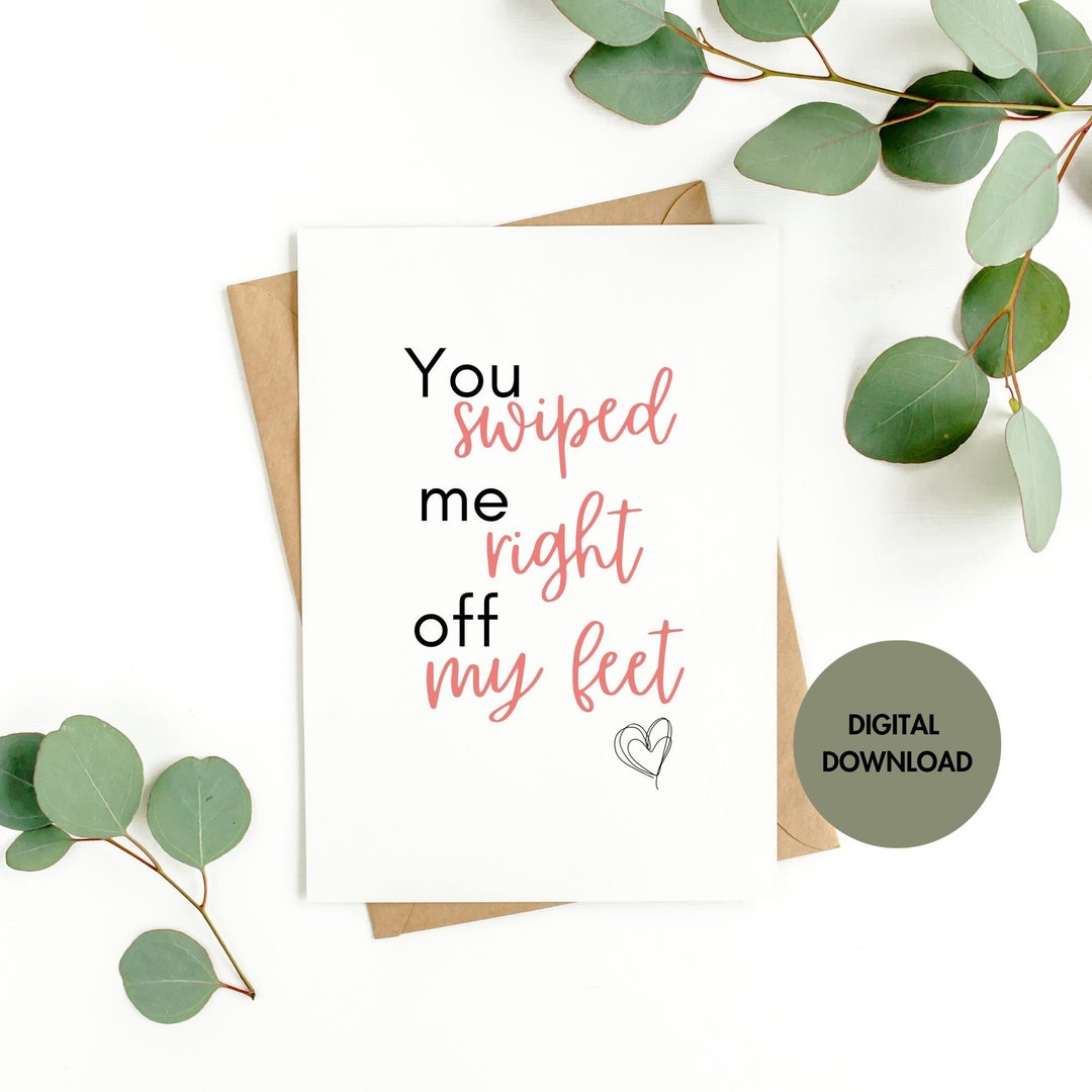 Tinder Funny Card Funny Valentines Card Tinder Card Swipe Right Card ...