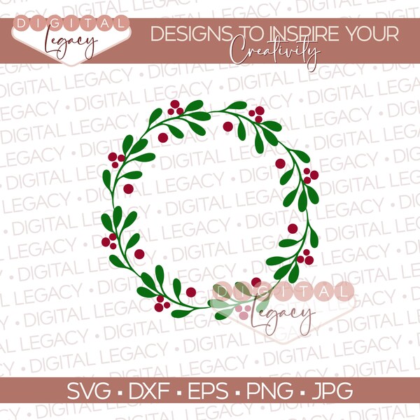 Holly Wreath Svg - Etsy