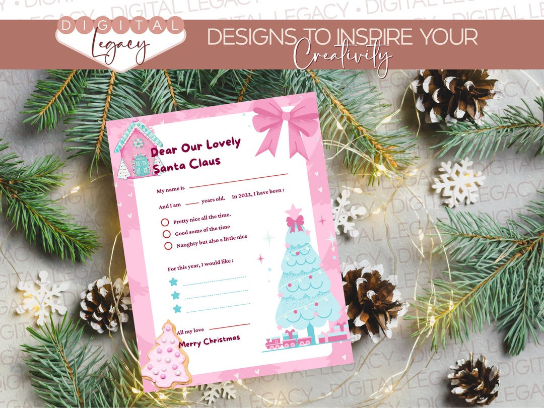 Letter to Santa Dear Santa Printable Letter to Santa Christmas Wish ...