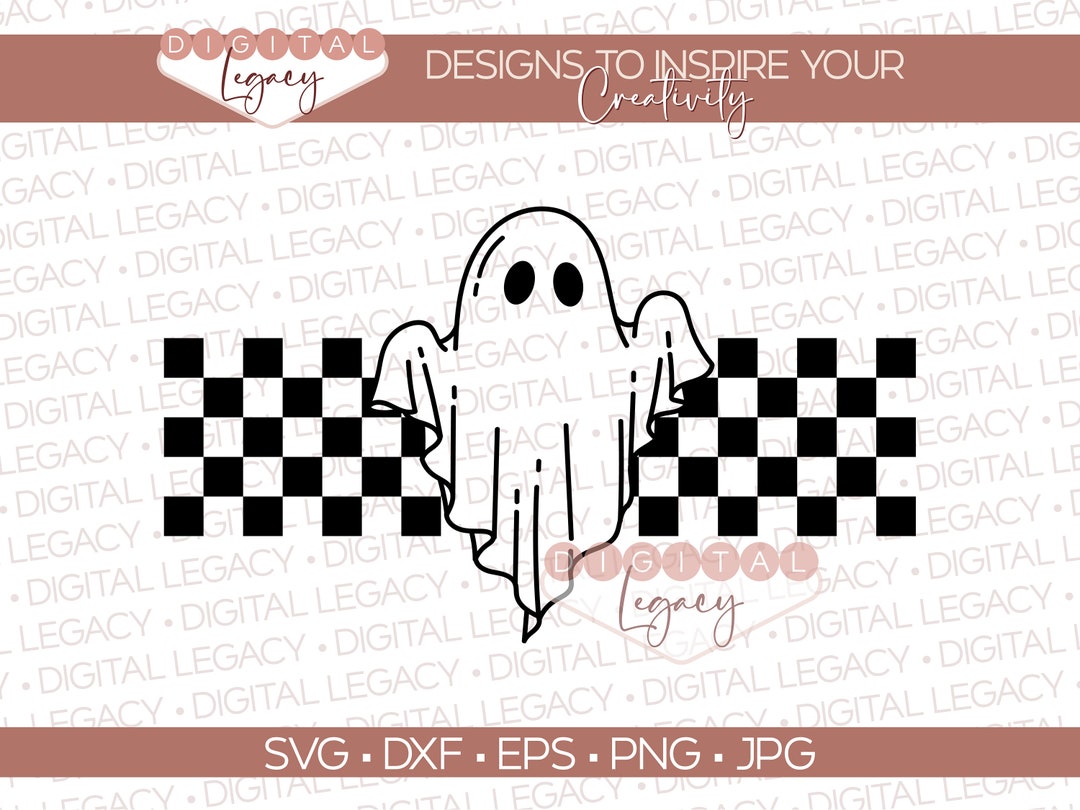 Checkered Ghost Svg Halloween Checkers Svg Spooky Season - Etsy