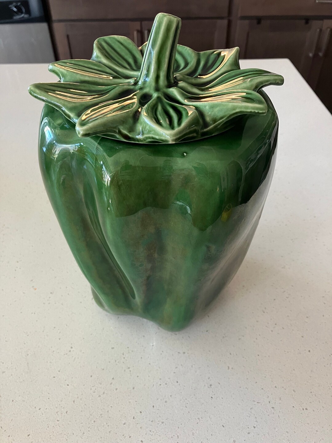 Mccoy Pottery Green Bell Pepper Cookie Jar With Lid - Etsy