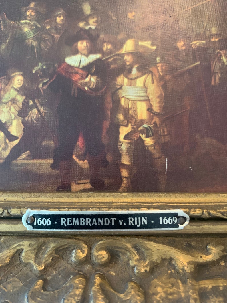 Rembrandts the Night Watch Oleograph on Canvas - Etsy