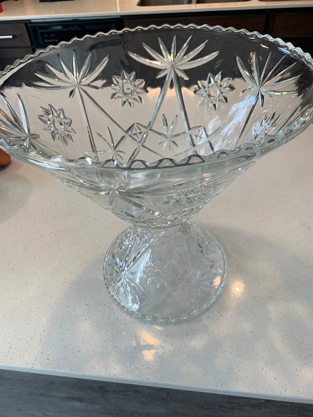 Anchor Hocking Early American Prescut Punch Bowl and Base - Etsy