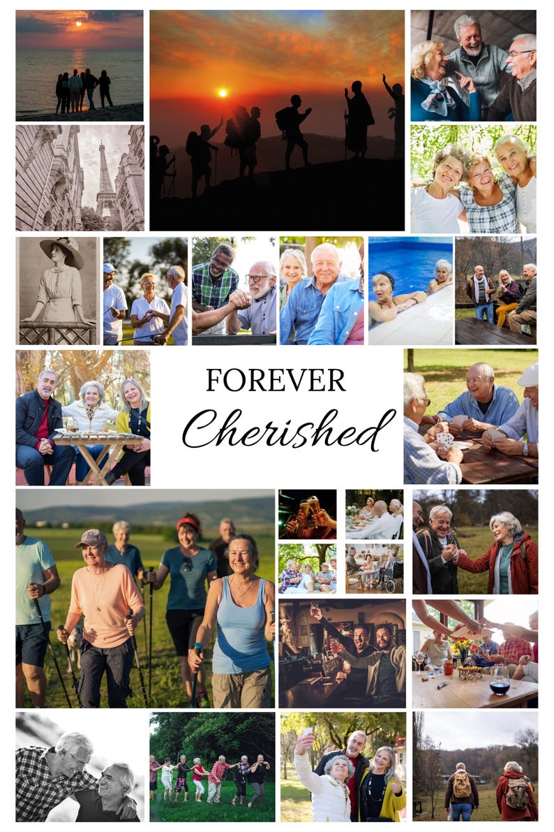 Funeral Photo Collage Template: Memorial Remembrance Board (canva ...