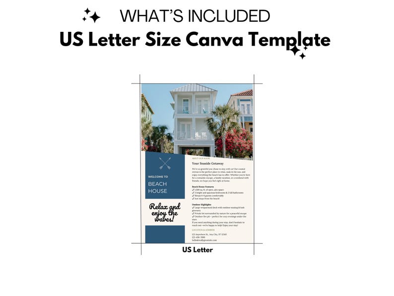 Beach House Welcome Book | Airbnb Rental Guide | Editable Canva ...