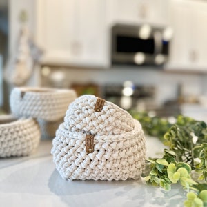 Crocheted Stacking Baskets Set of 2 - Etsy