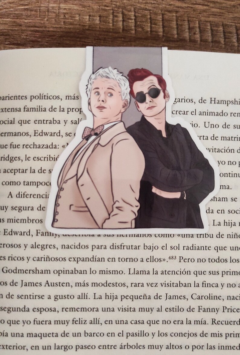Good Omens Bookmark Crowley Aziraphale Bookmark Magnetic Bookmark ...