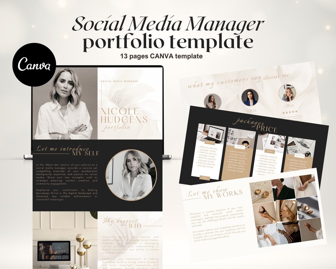 Website Template for Social Media Manager Social Media Portfolio ...