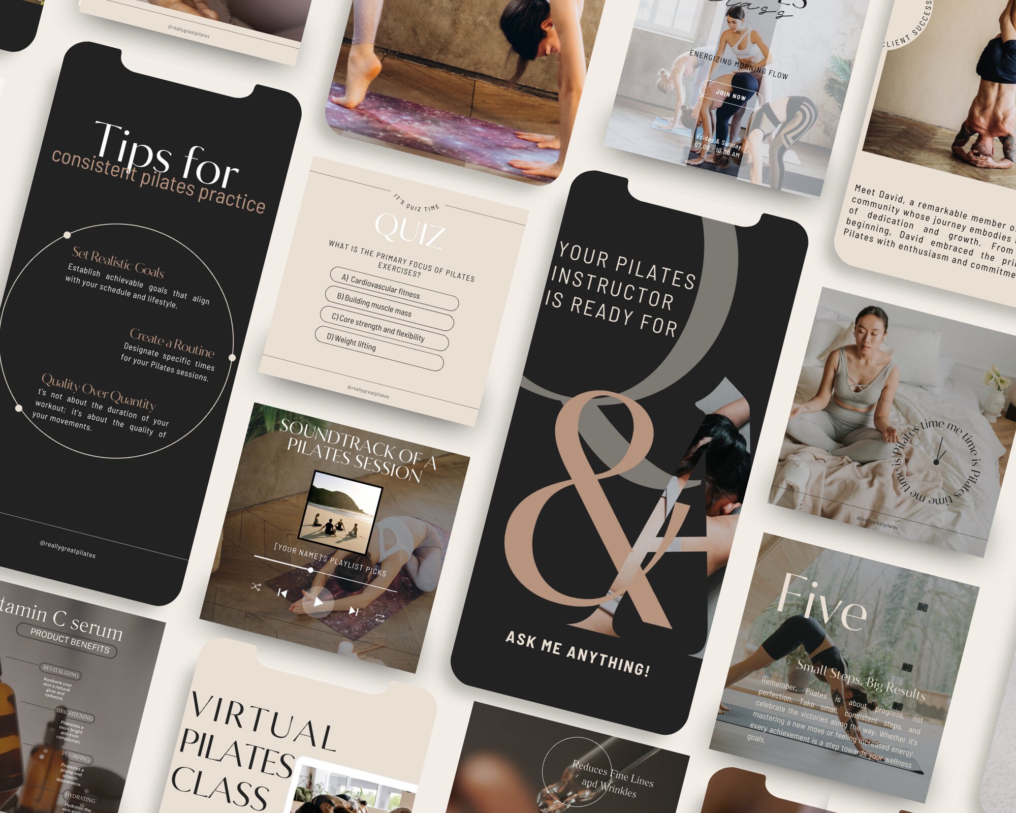 Pilates Instagram Template Social Media Templates for Pilates ...