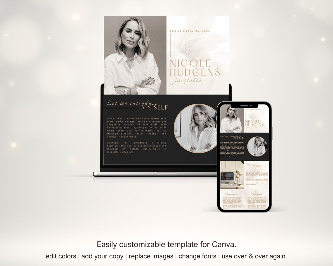 Website Template for Social Media Manager Social Media Portfolio ...