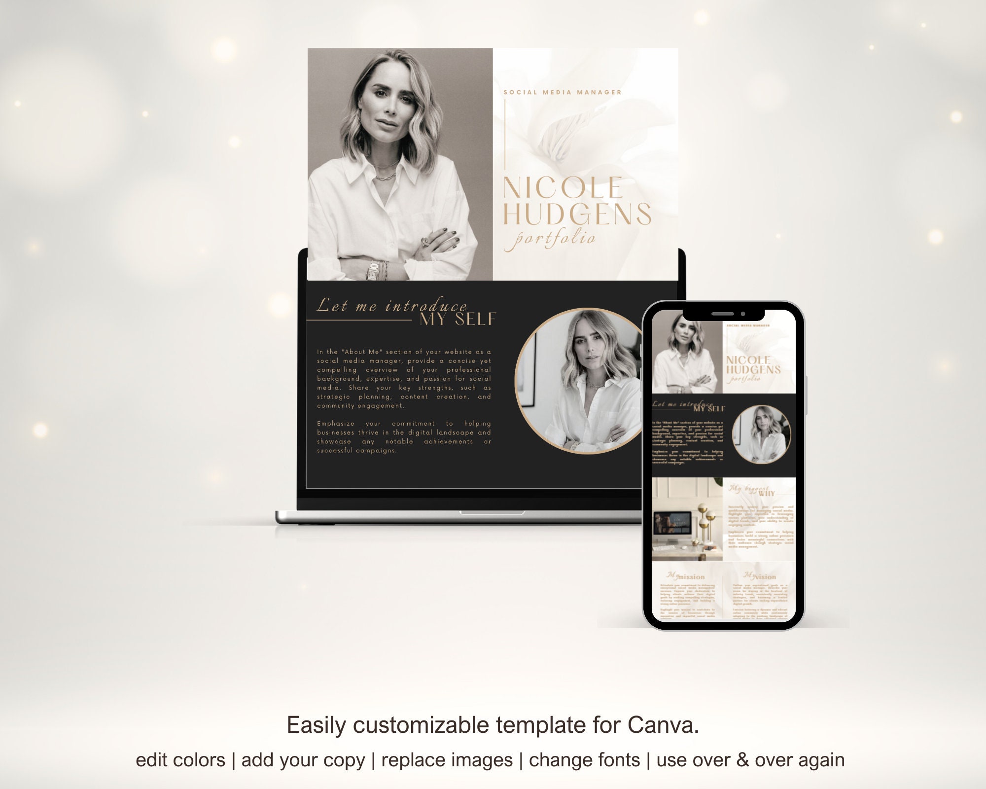 Website Template for Social Media Manager Social Media Portfolio ...
