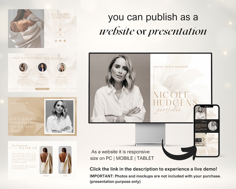 Website Template for Social Media Manager Social Media Portfolio ...