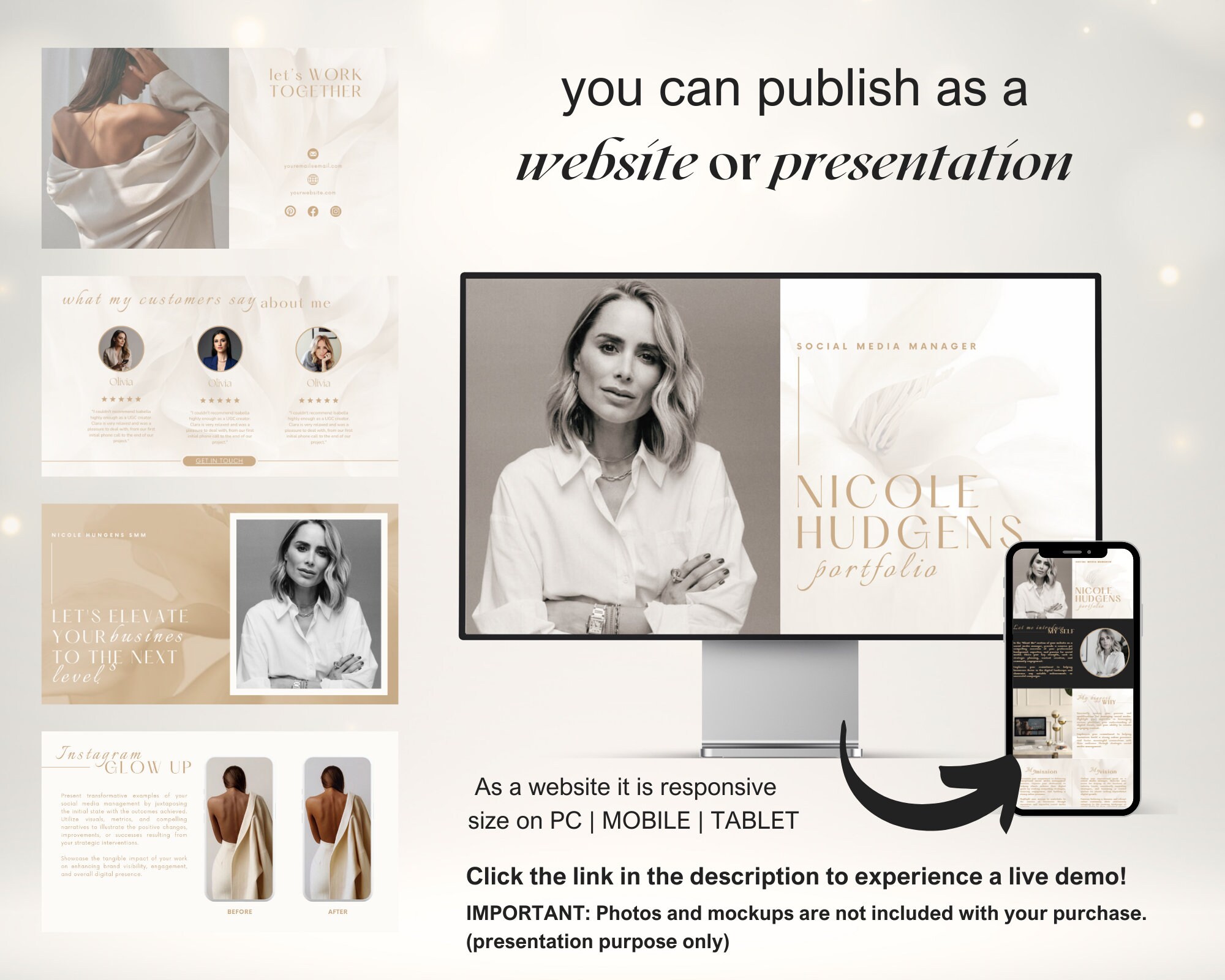 Website Template for Social Media Manager Social Media Portfolio ...