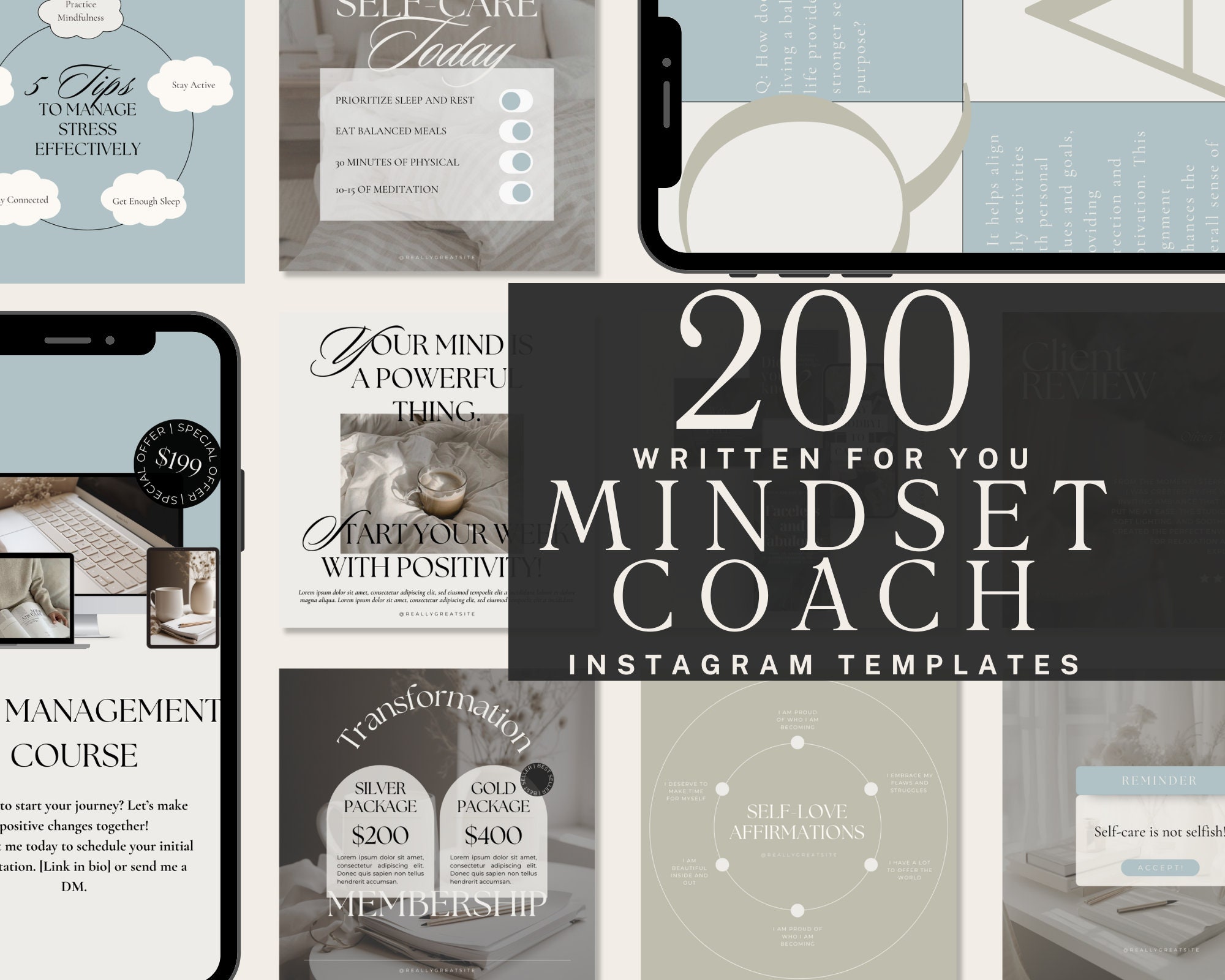 Mindset Coach Instagram Template | Holistic Coach Social Media Post ...