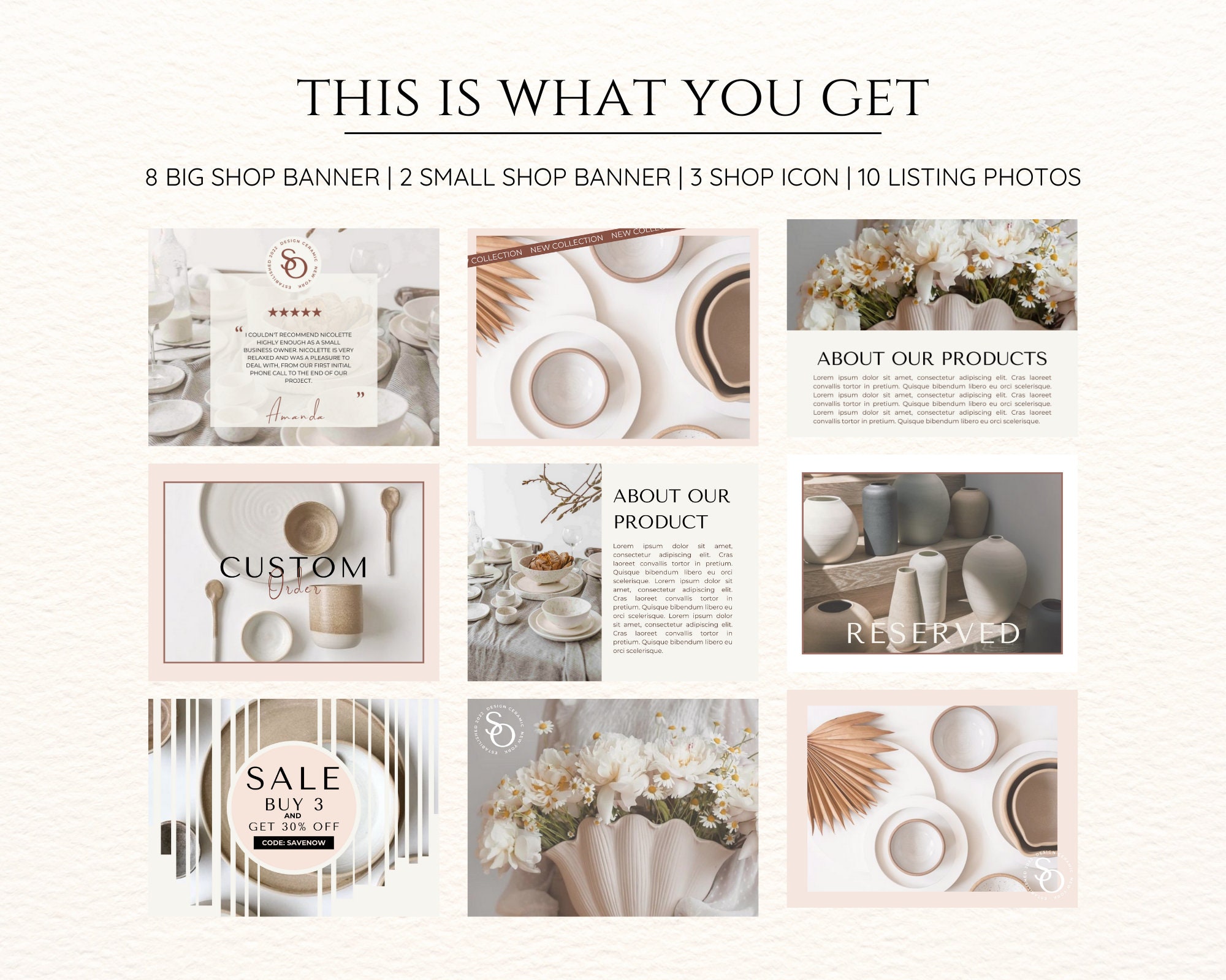 Minimalist Etsy Shop Kit Etsy Banner Template Etsy Shop Banner Etsy ...