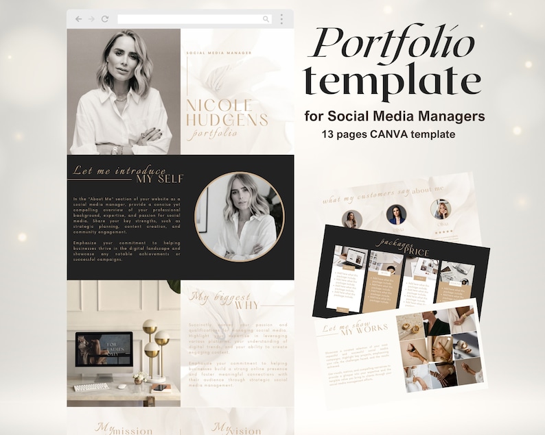 Website Template for Social Media Manager Social Media Portfolio ...