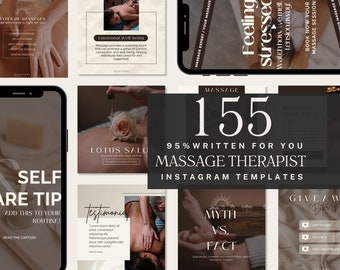 Massage Therapy Instagram Template Massage Therapist Social Media Posts ...
